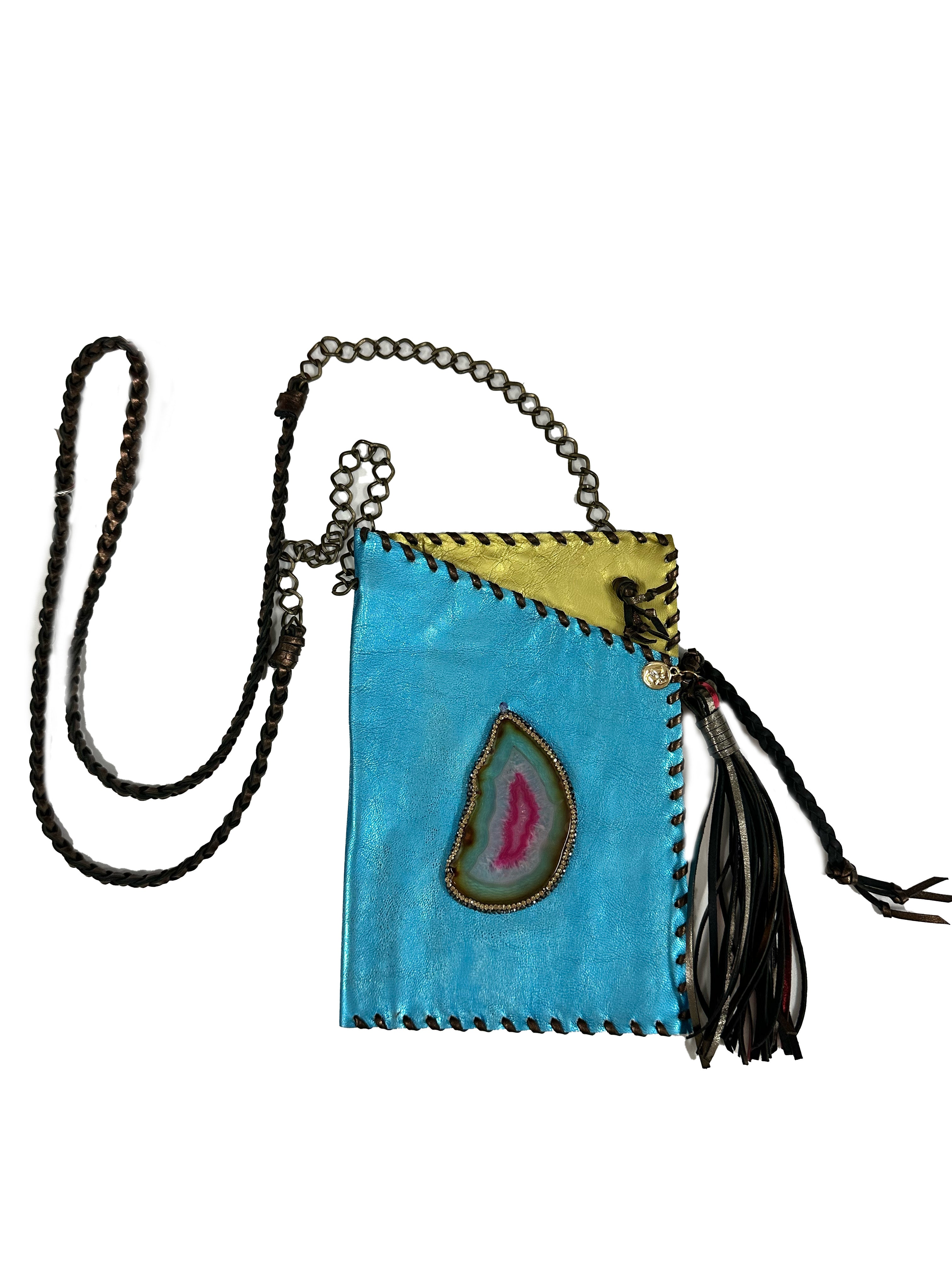 HM Agate Aqua Yellow Gold Bag – Debbie Clemens
